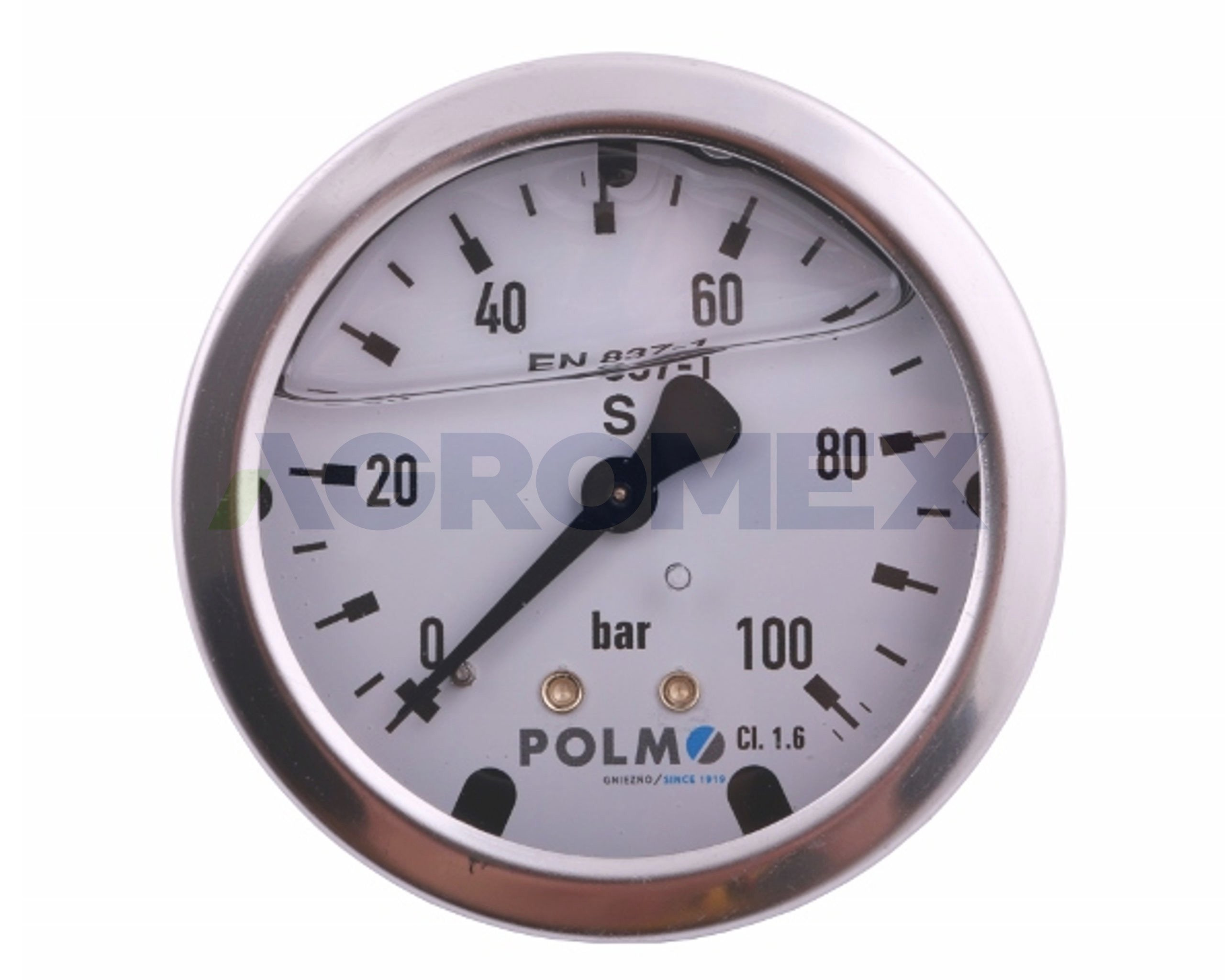 Manometr glicerynowy M63 100 bar tylne przyłącze G1/4" POLMO 11036995 | Agromex