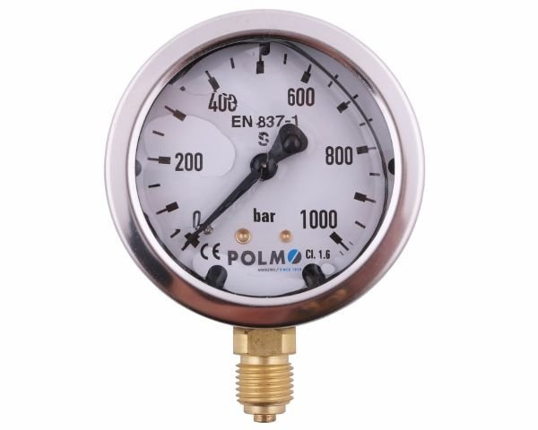 Manometr glicerynowy M63 1000 bar dolne przyłącze G1/4" POLMO 39532 | Agromex