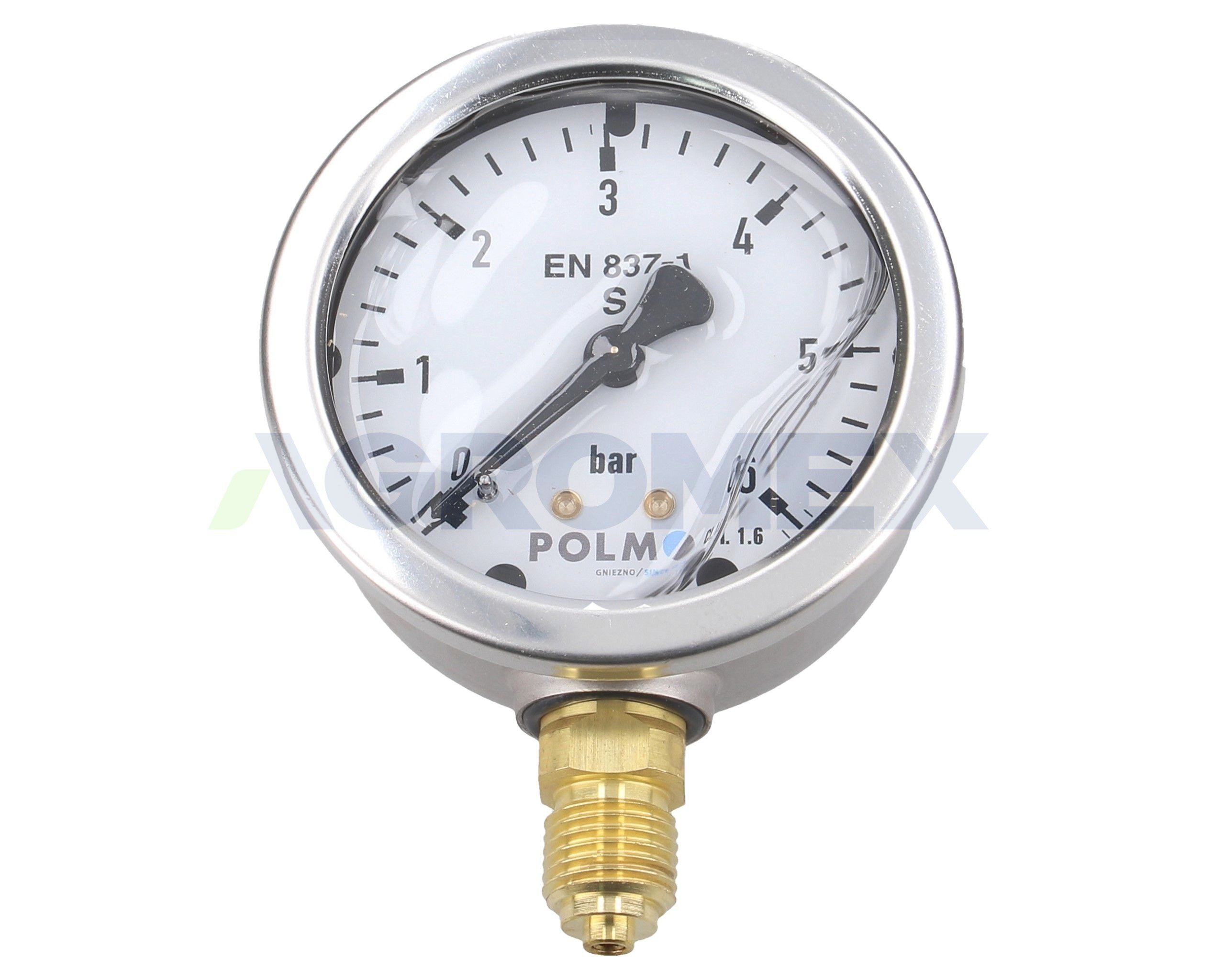 Manometr glicerynowy M63 6 bar dolne przyłącze G1/4" POLMO 39530 | Agromex